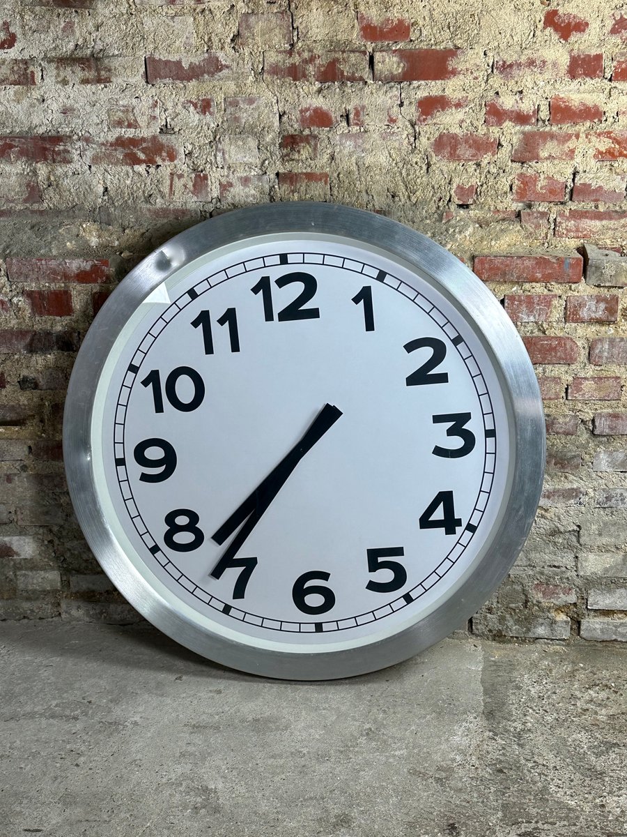 Large Factory Clock, 1980s for sale at Pamono