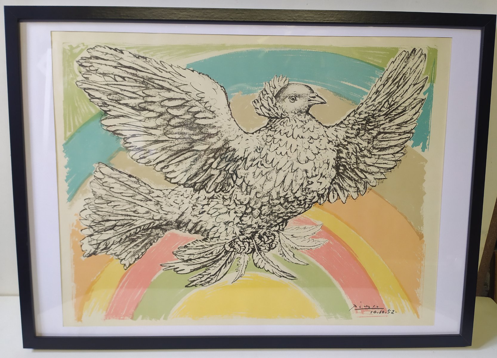 Pablo Picasso, Colomba della pace, 1952, Litografia, Incorniciato in ...