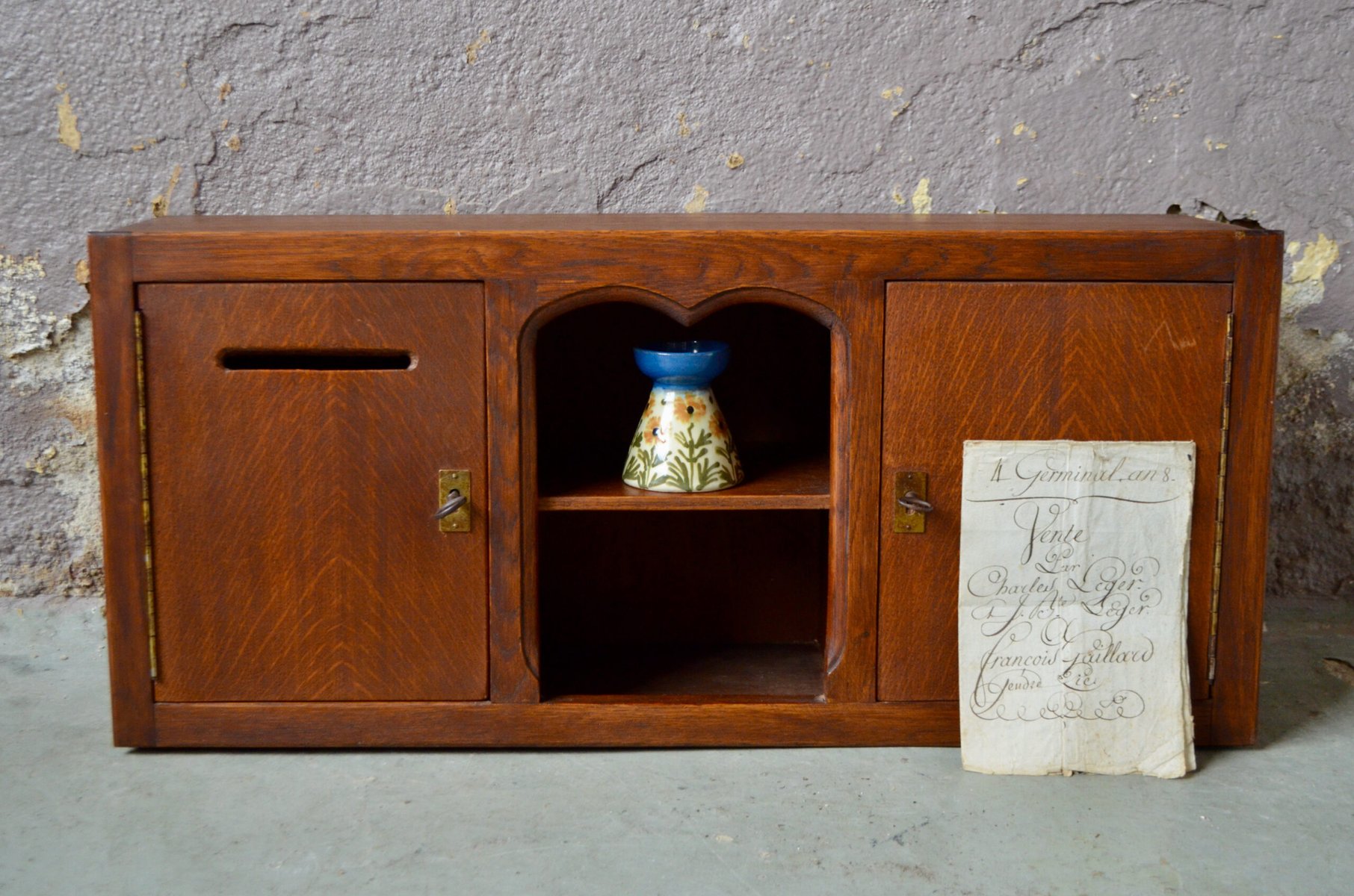Antique Wooden Letter Box, 1920s for sale at Pamono