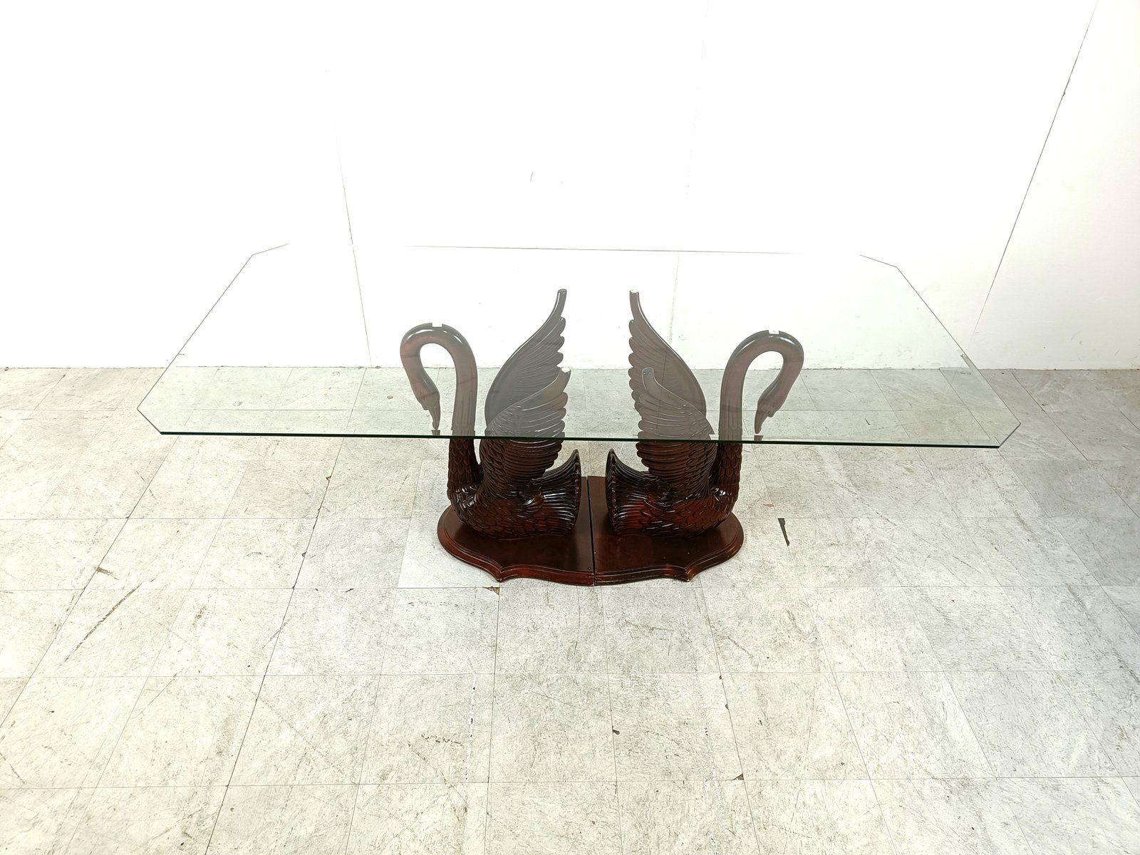 Vintage Carved Swan Dining Table, 1960s for sale at Pamono