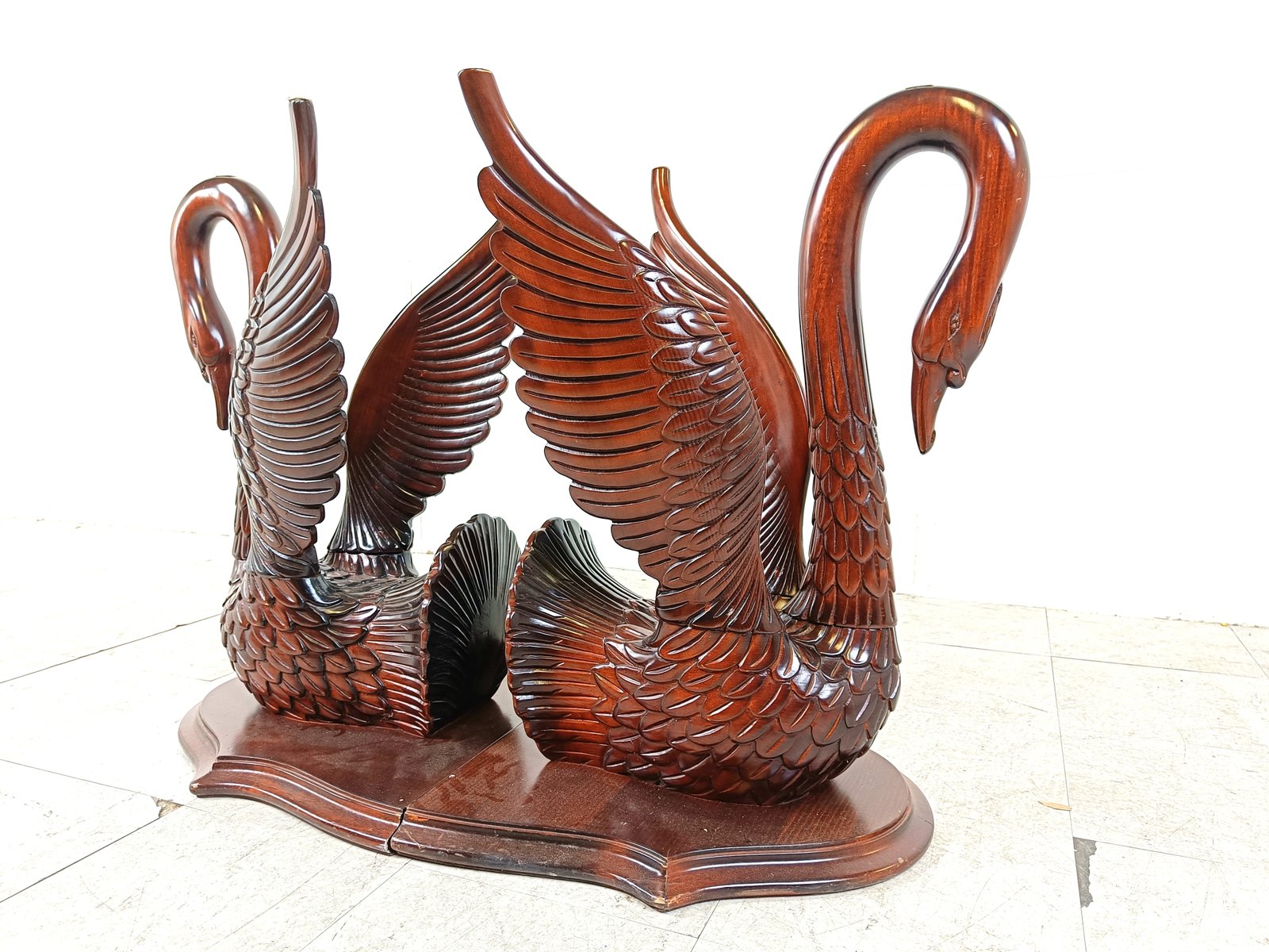 Vintage Carved Swan Dining Table, 1960s for sale at Pamono