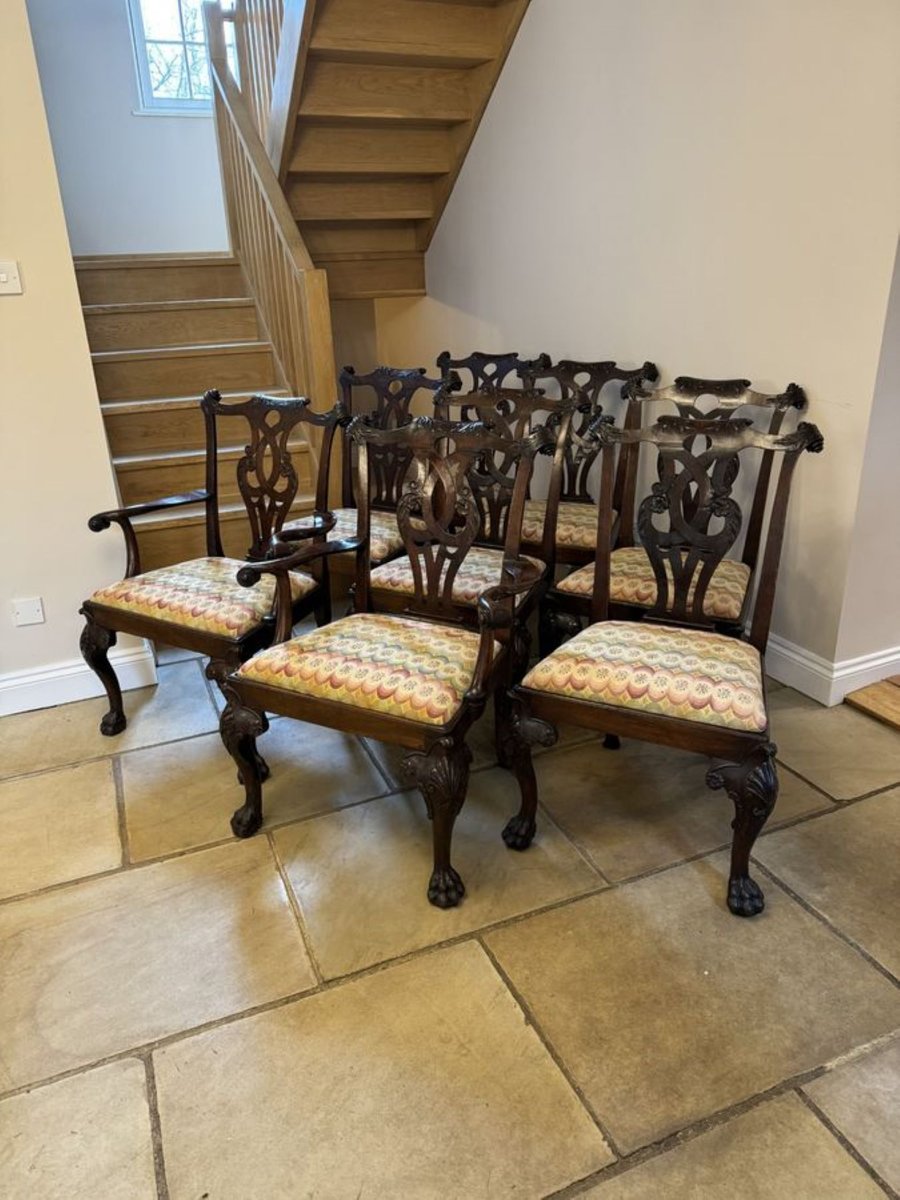 Antique Irish Victorian Chippendale Style Mahogany Dining Chairs, 1880 ...