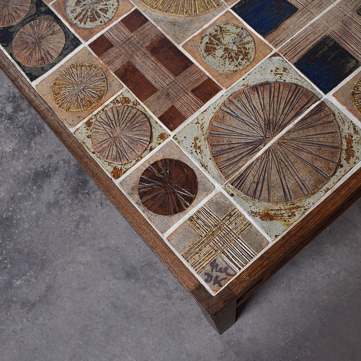 Large Danish Modern Tile Coffee Table in Wengé by Tue Poulsen for ...