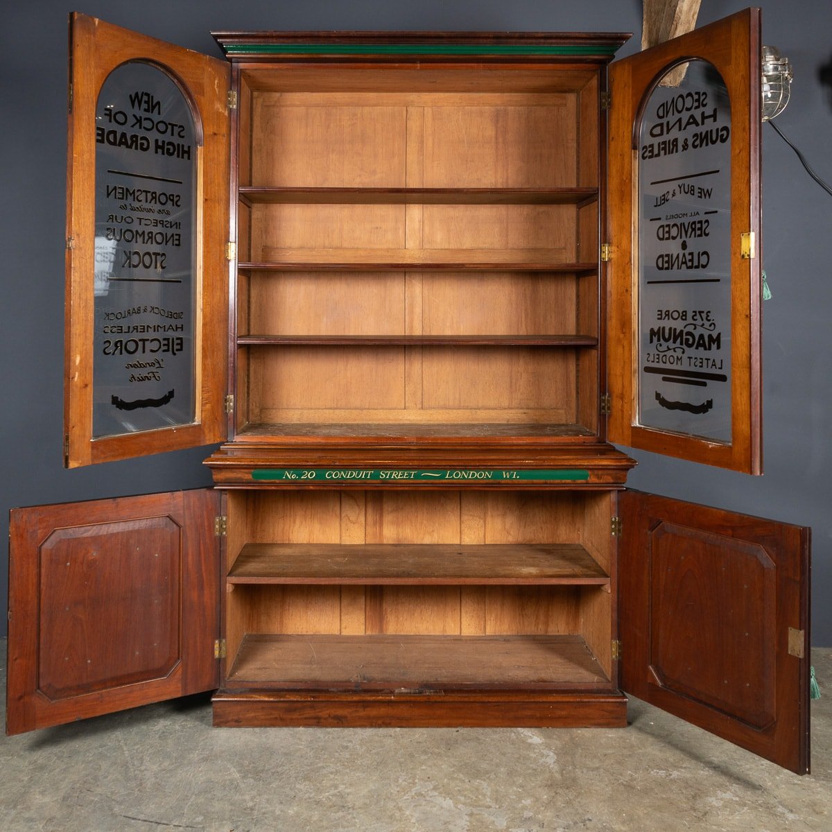 Victorian Mahogany Gun Shop Display Cabinet, 1880s for sale at Pamono