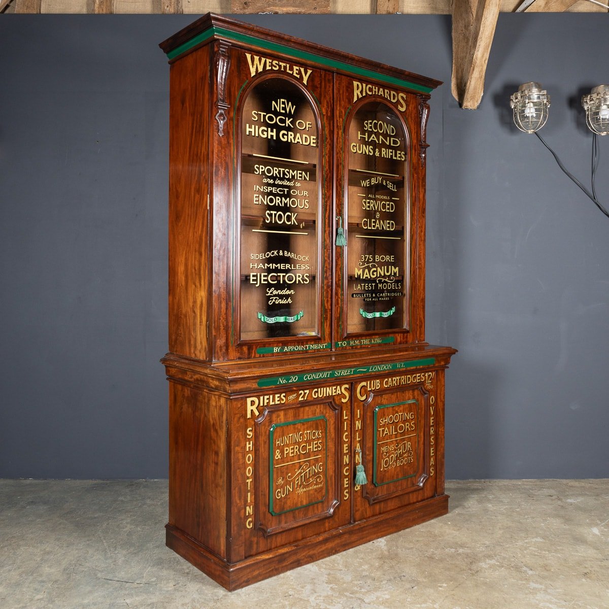 Victorian Mahogany Gun Shop Display Cabinet, 1880s for sale at Pamono