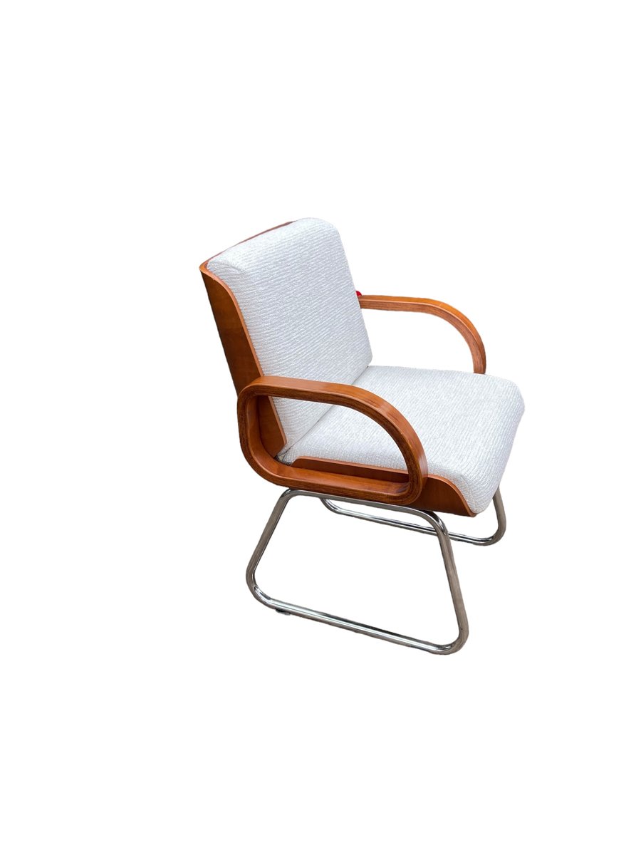 Mid-Century Bauhaus Style Teak and Chrome Office Chair by Gordon ...