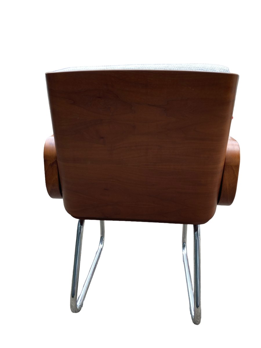 Mid-Century Bauhaus Style Teak and Chrome Office Chair by Gordon ...