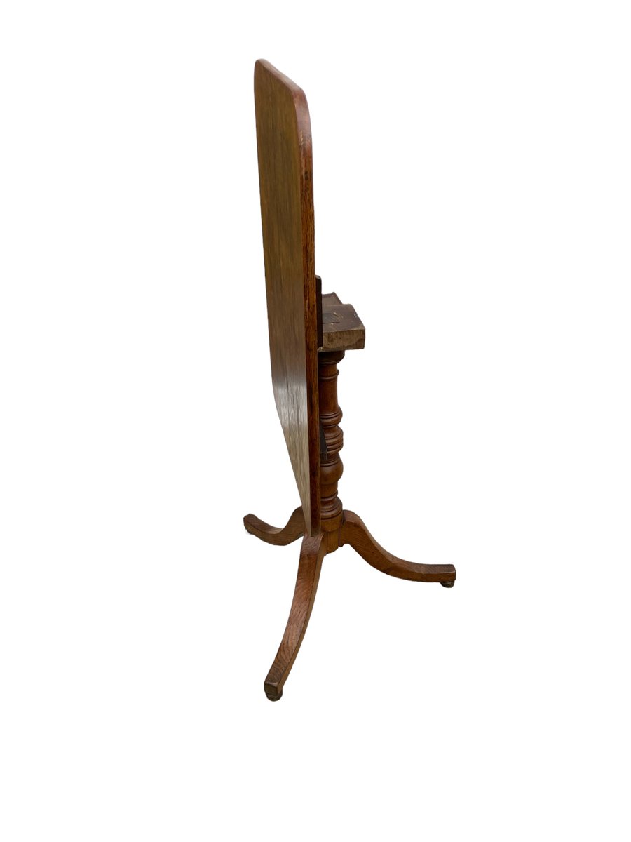 Vintage English Oak Rectangular Tri Legged Tilt Top Table, 1960 for ...