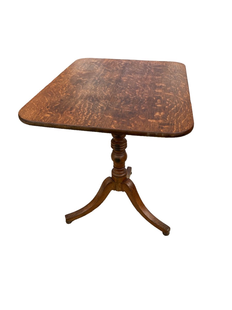 Vintage English Oak Rectangular Tri Legged Tilt Top Table, 1960 for ...