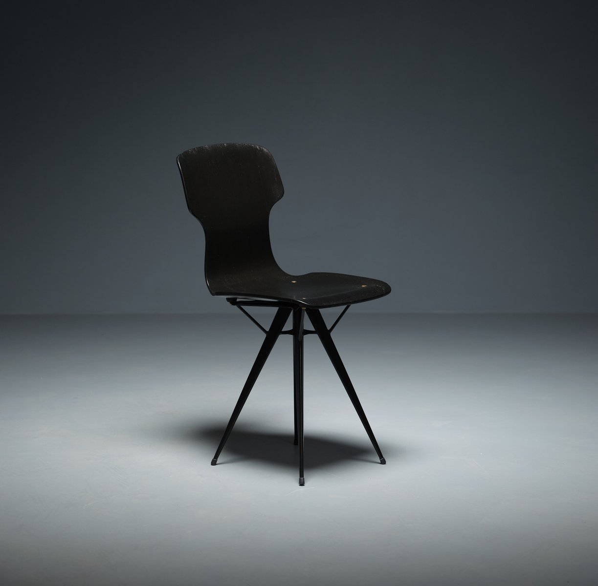 Mid-Century Modern Teak and Bentwood Desk Chair with Triangular Legs ...