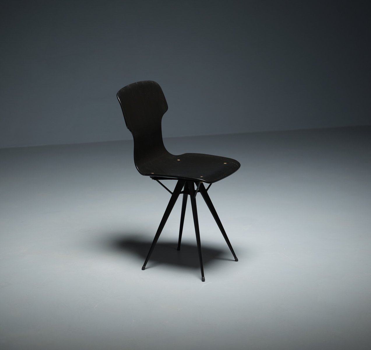 Mid-Century Modern Teak and Bentwood Desk Chair with Triangular Legs ...