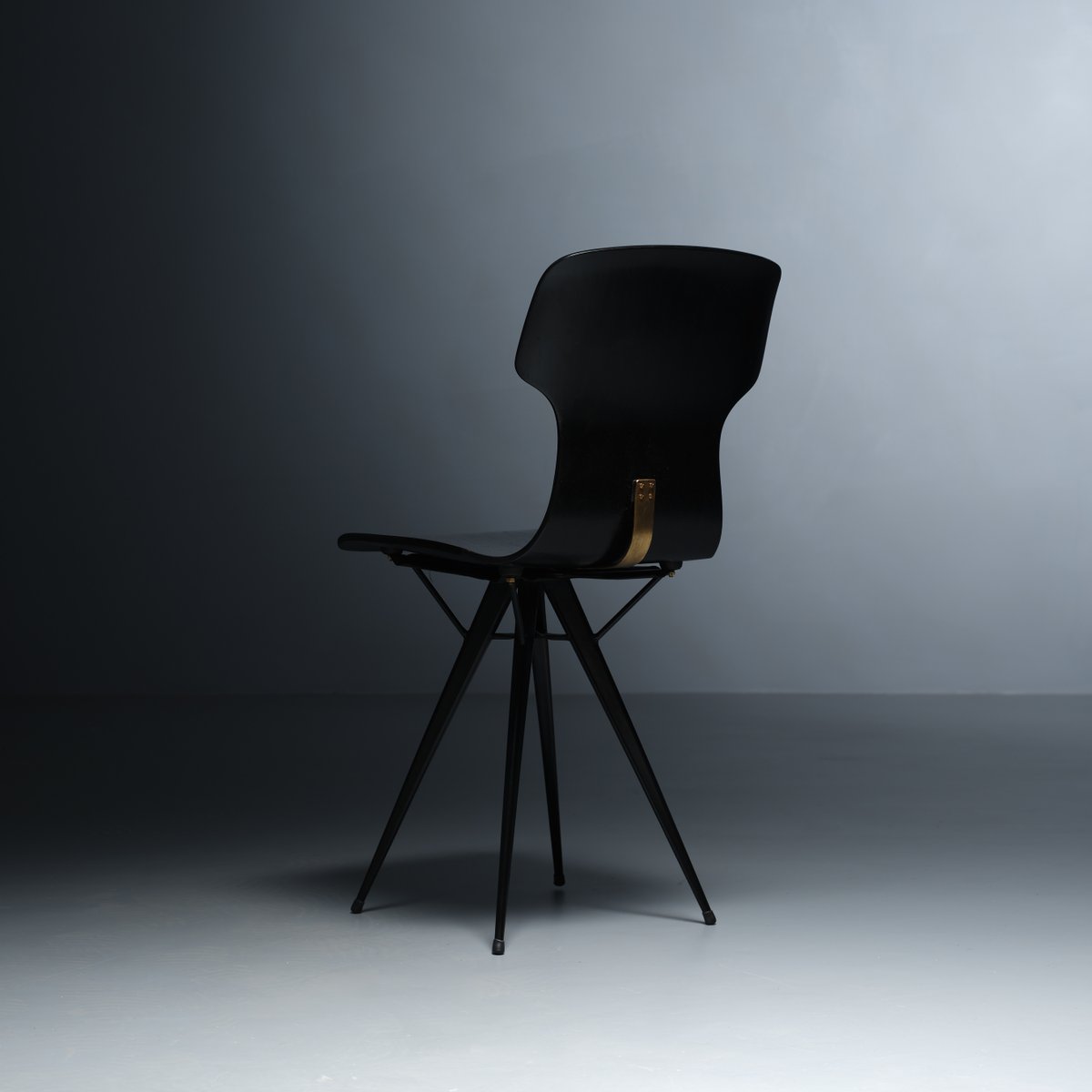 Mid-Century Modern Teak and Bentwood Desk Chair with Triangular Legs ...