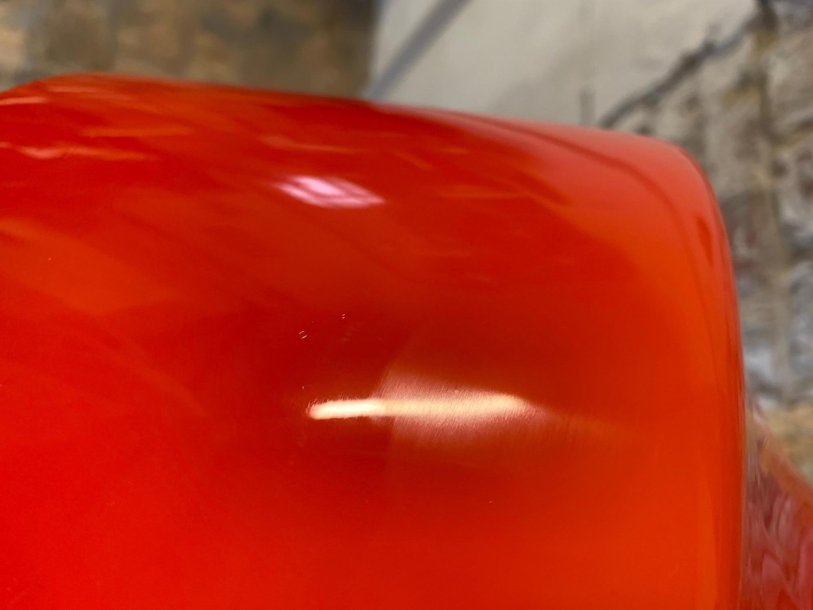 Vintage Orange Opaline Glass Pendant Light, 1970s for sale at Pamono