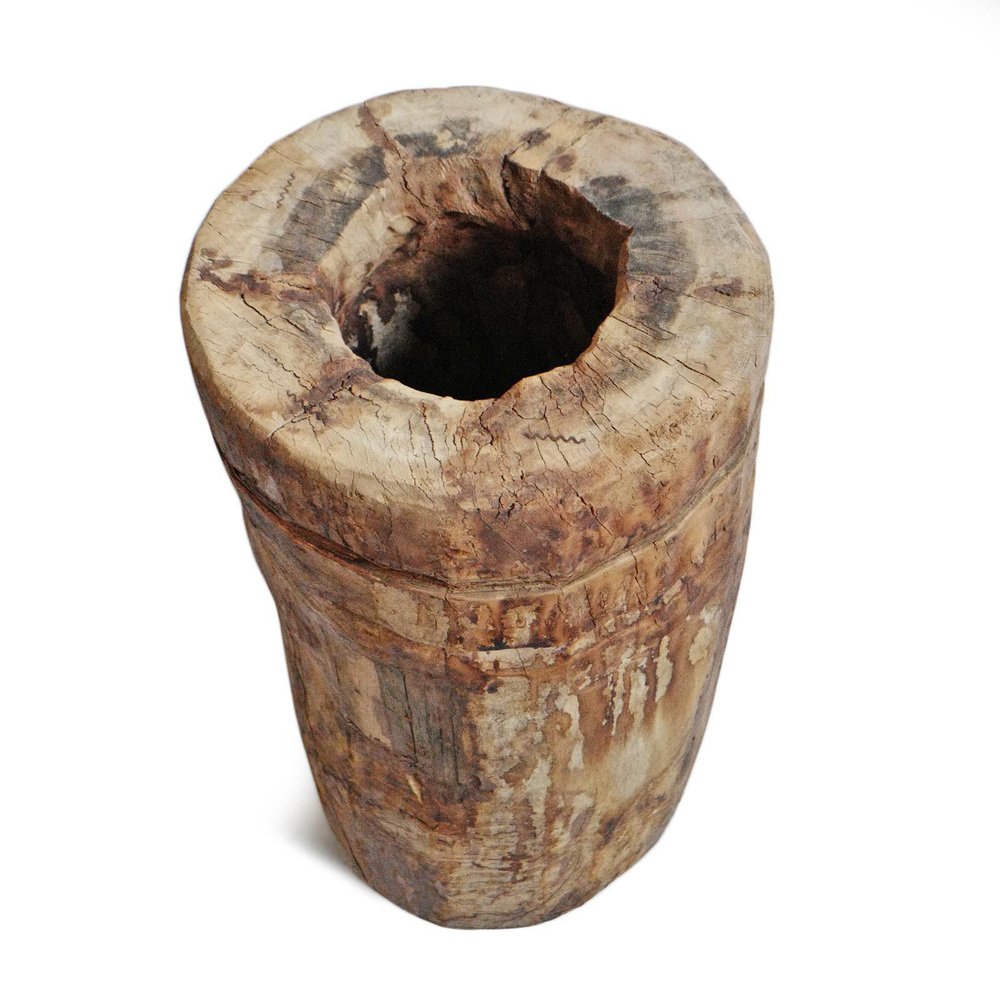 Antique India Wood Butter Pot for sale at Pamono
