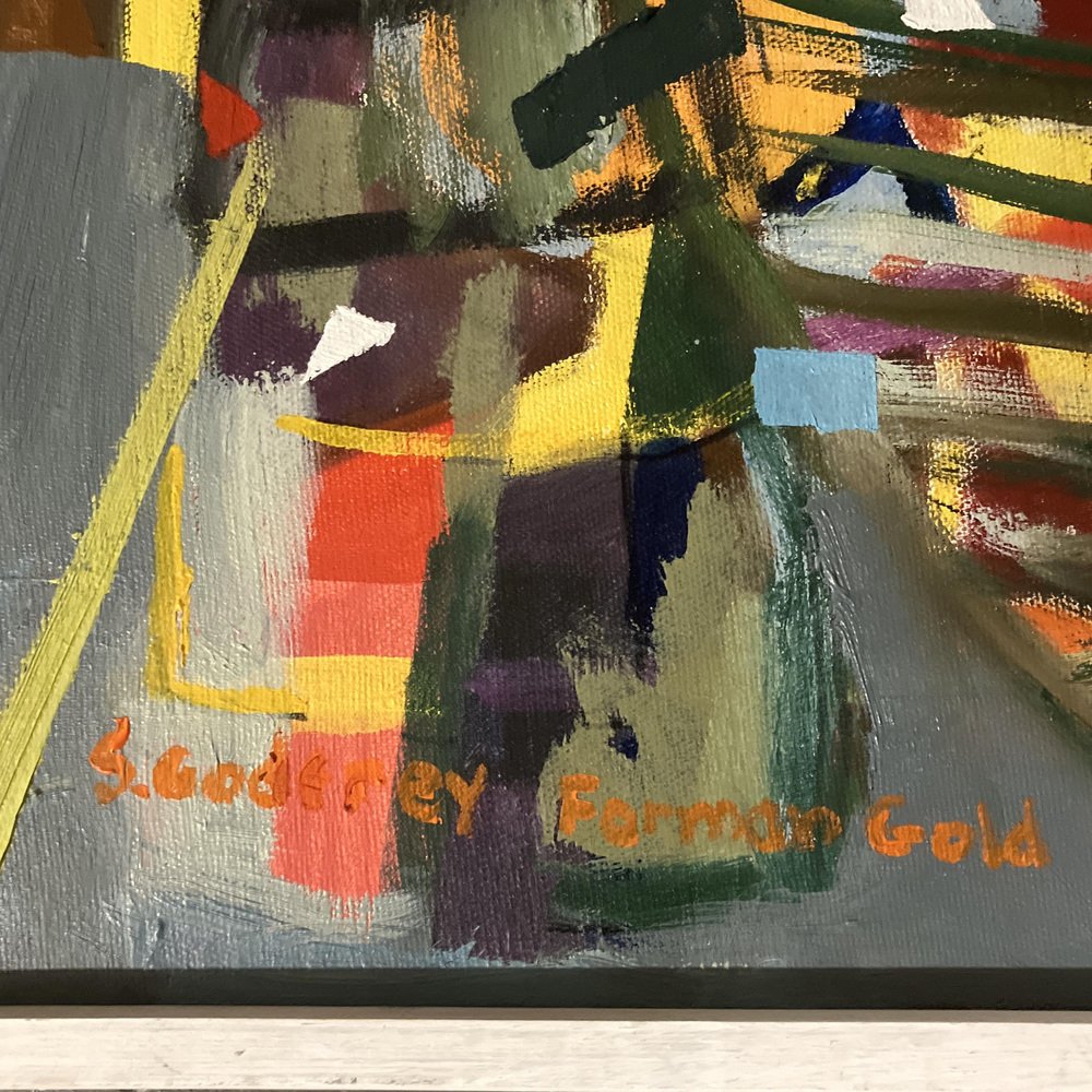 Abstract Basket, 1980s, Painting on Canvas for sale at Pamono