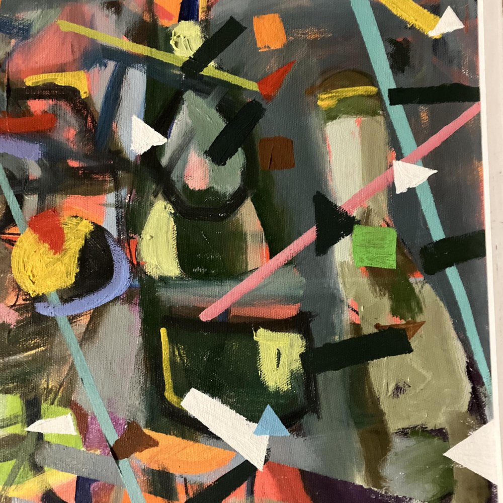 Abstract Basket, 1980s, Painting on Canvas for sale at Pamono