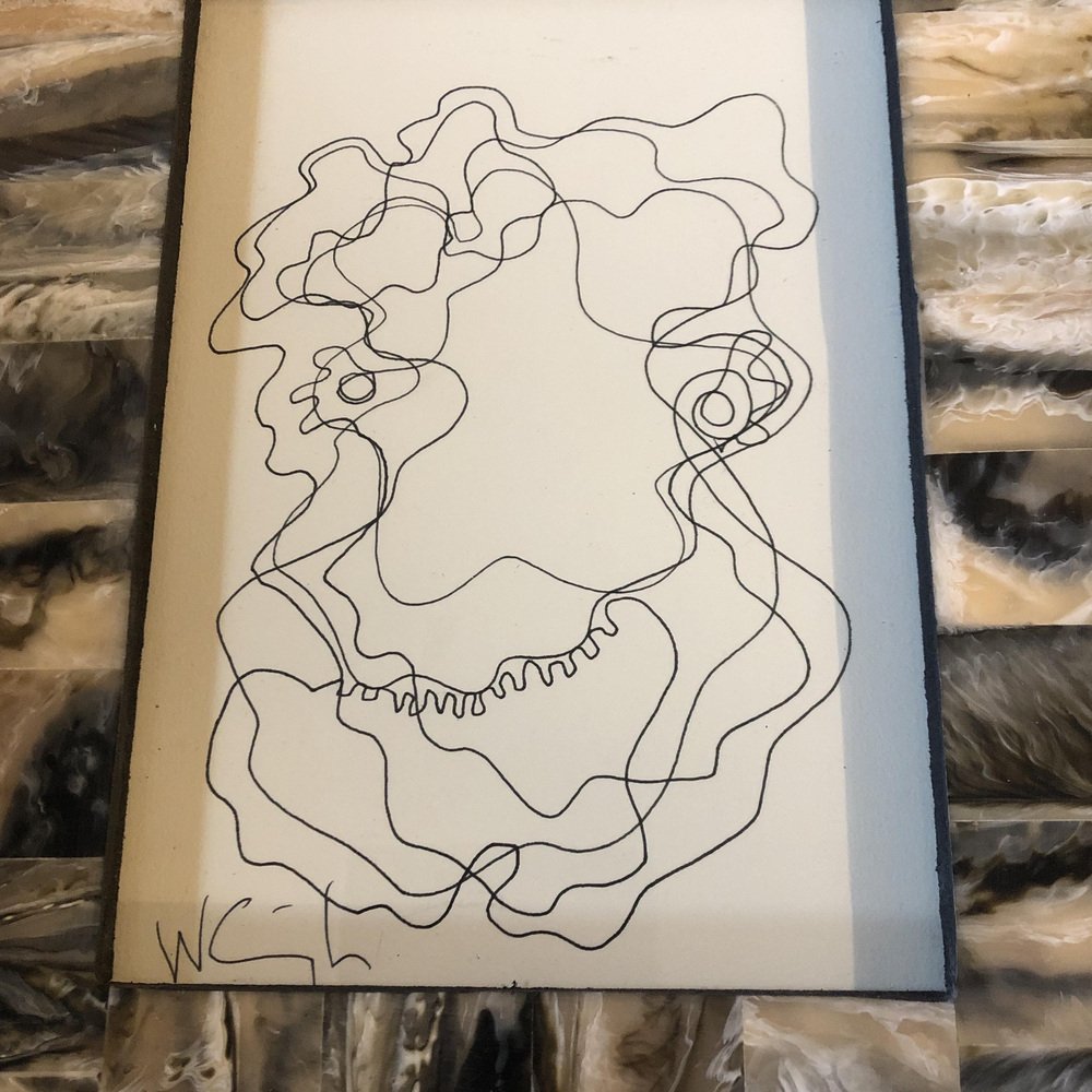 Wayne Cunningham, Abstract Drawing, 1990s, Ink on Paper, Framed for ...