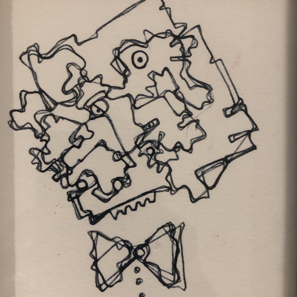 Wayne Cunningham, Abstract Composition, 1980s, Ink on Paper, Framed for ...