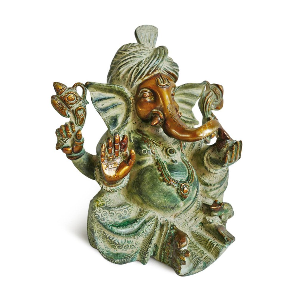 Antique Brass & Verdigris Ganesha for sale at Pamono