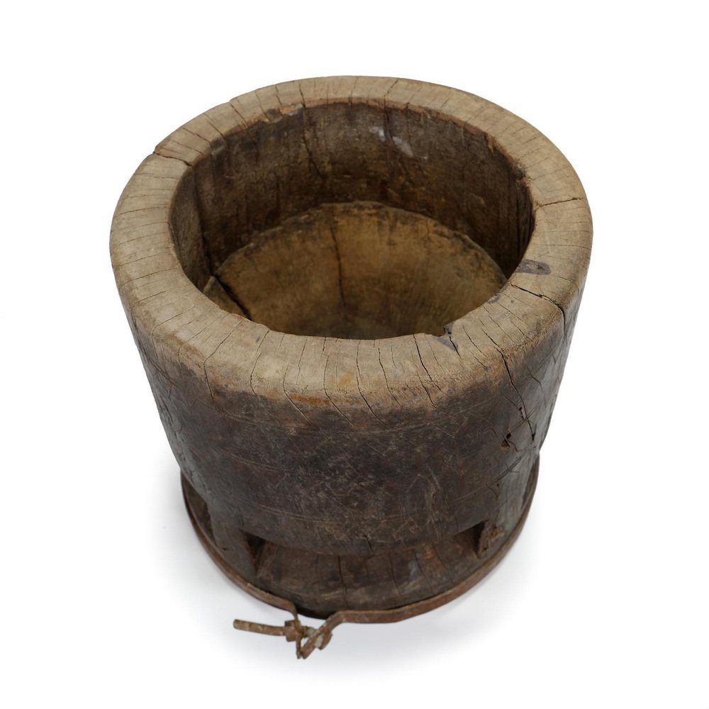 Vintage India Wood Pestle Pot, 1920s for sale at Pamono