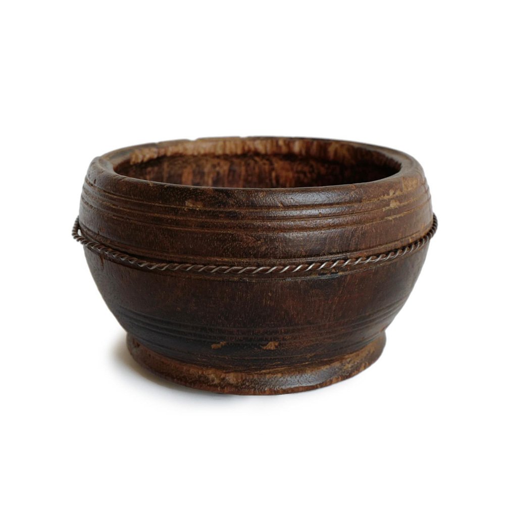 Mid 20th Century Nepal Small Wood Bowl for sale at Pamono
