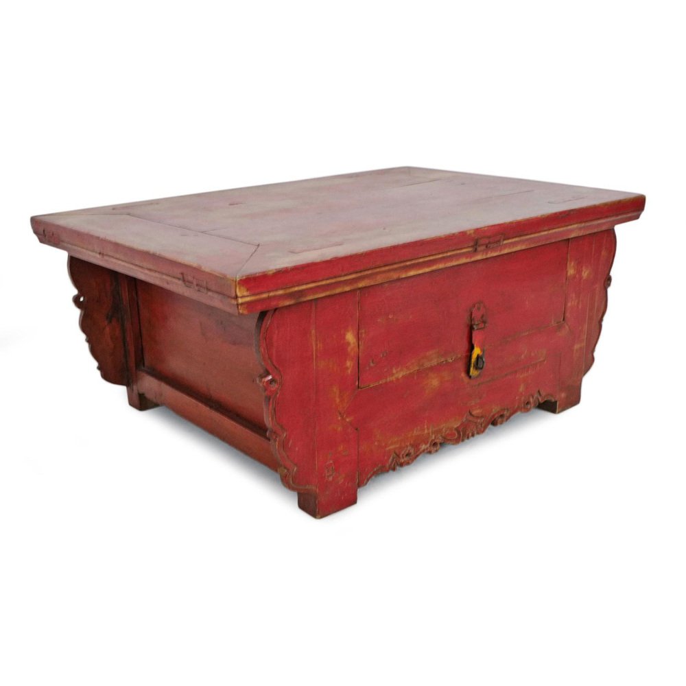 Vintage Red Low Ming Display Table for sale at Pamono