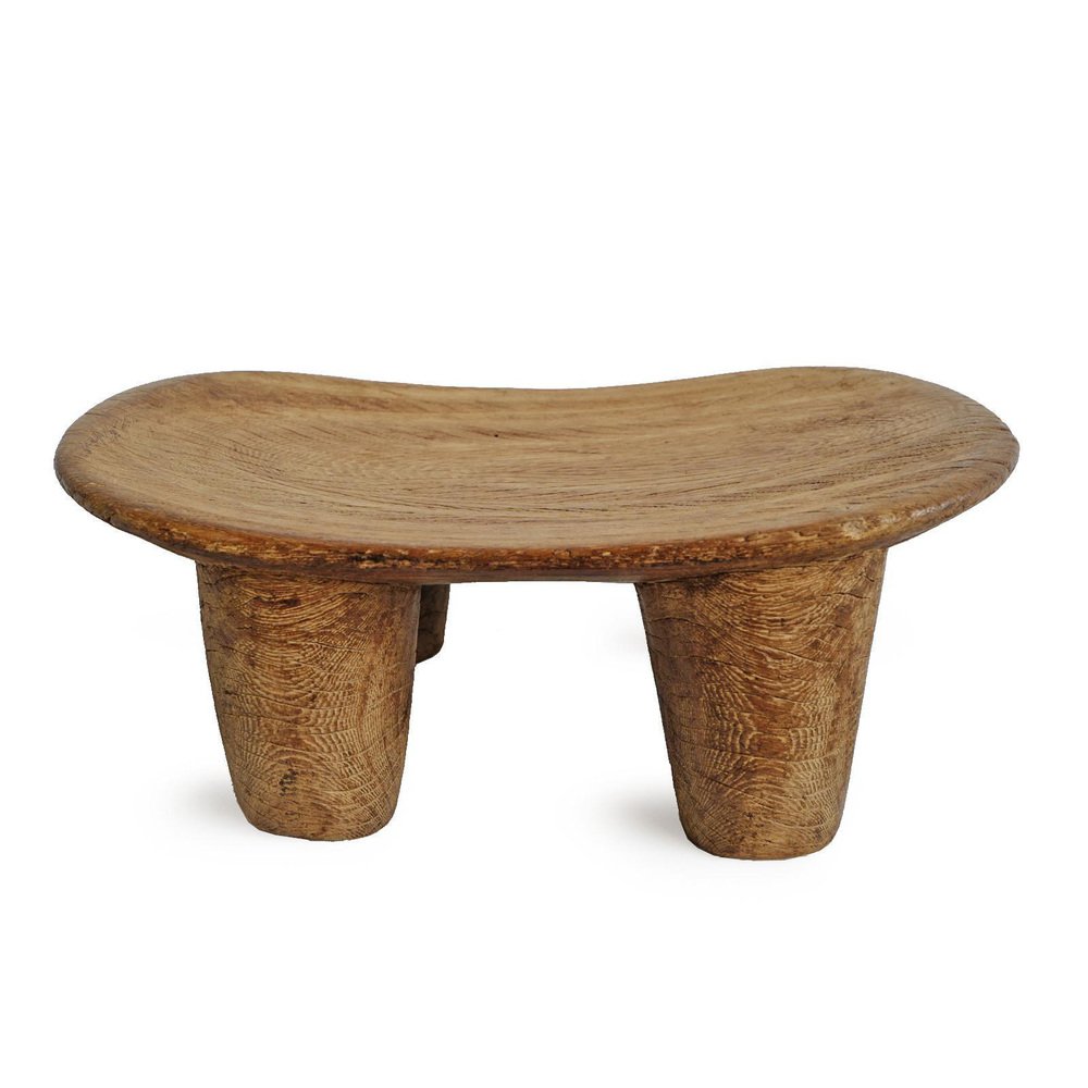 Mid-Century Lobi Wooden Stool for sale at Pamono