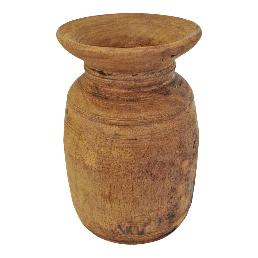 Vintage India Wood Pot for sale at Pamono