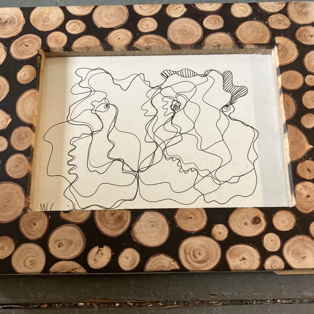Wayne Cunningham, Abstract Composition, Ink Drawing, 1980s, Framed for ...