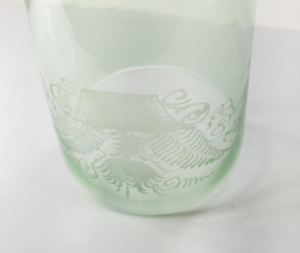Antique Hand Blown and Etched Glass Beaker Vase for sale at Pamono