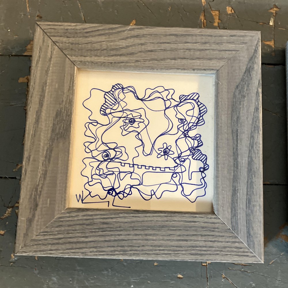 Wayne Cunningham, Small Abstract Compositions, Blue Ink Drawings, 1980s ...