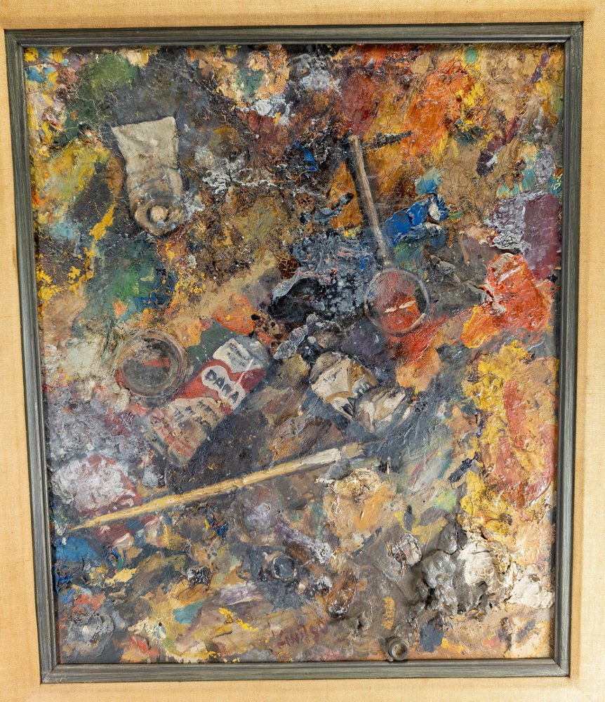 Artist's Mess, 20th Century, Oil Painting, Framed for sale at Pamono