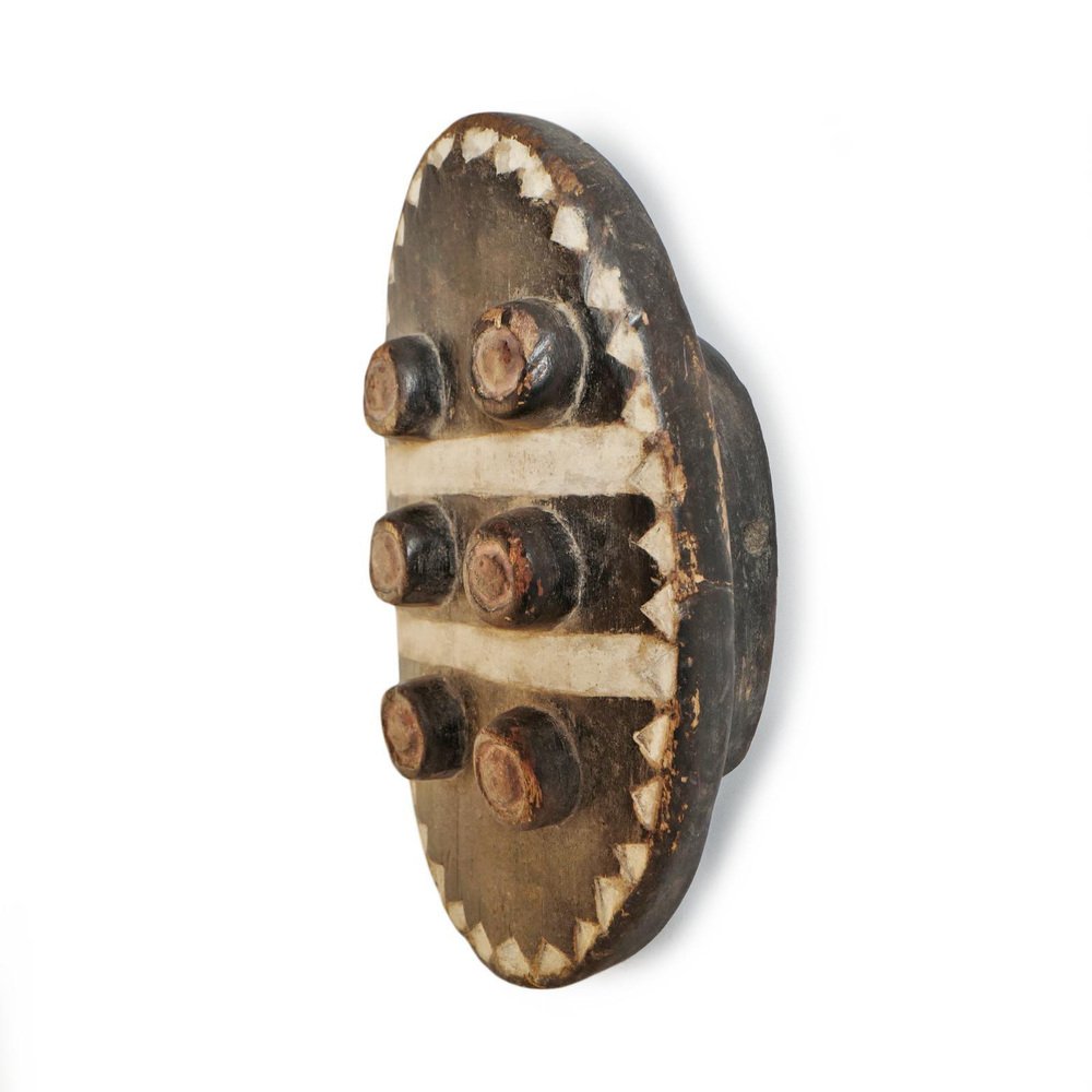 Vintage Grebo Wood Oval Mask for sale at Pamono