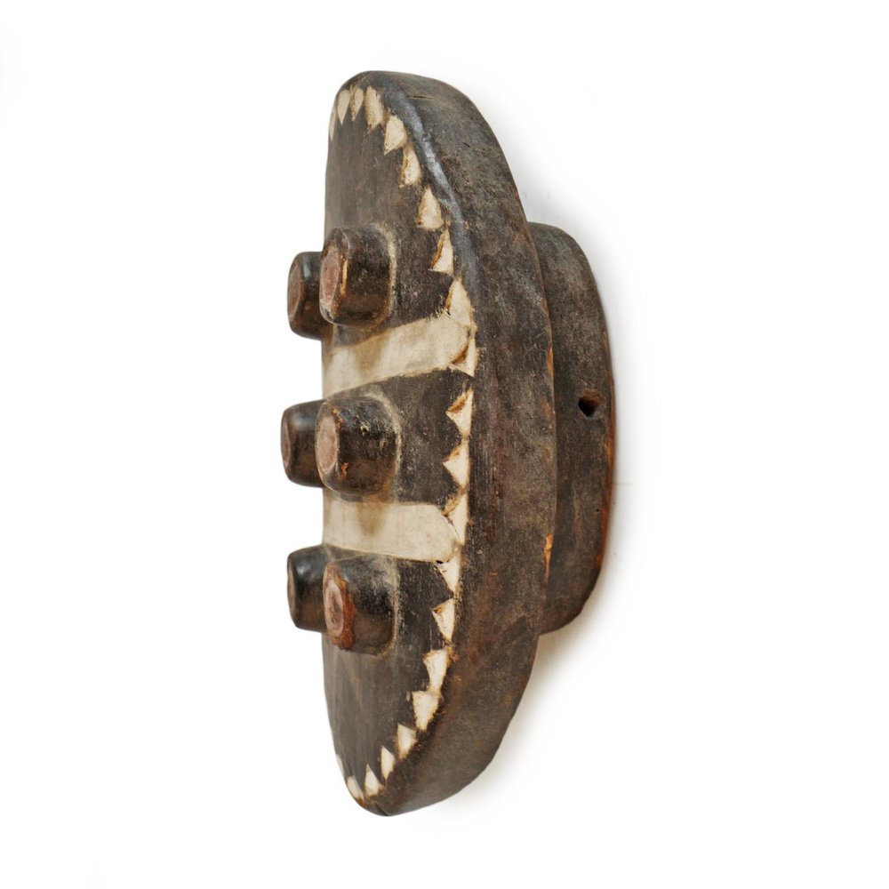 Vintage Grebo Wood Oval Mask for sale at Pamono