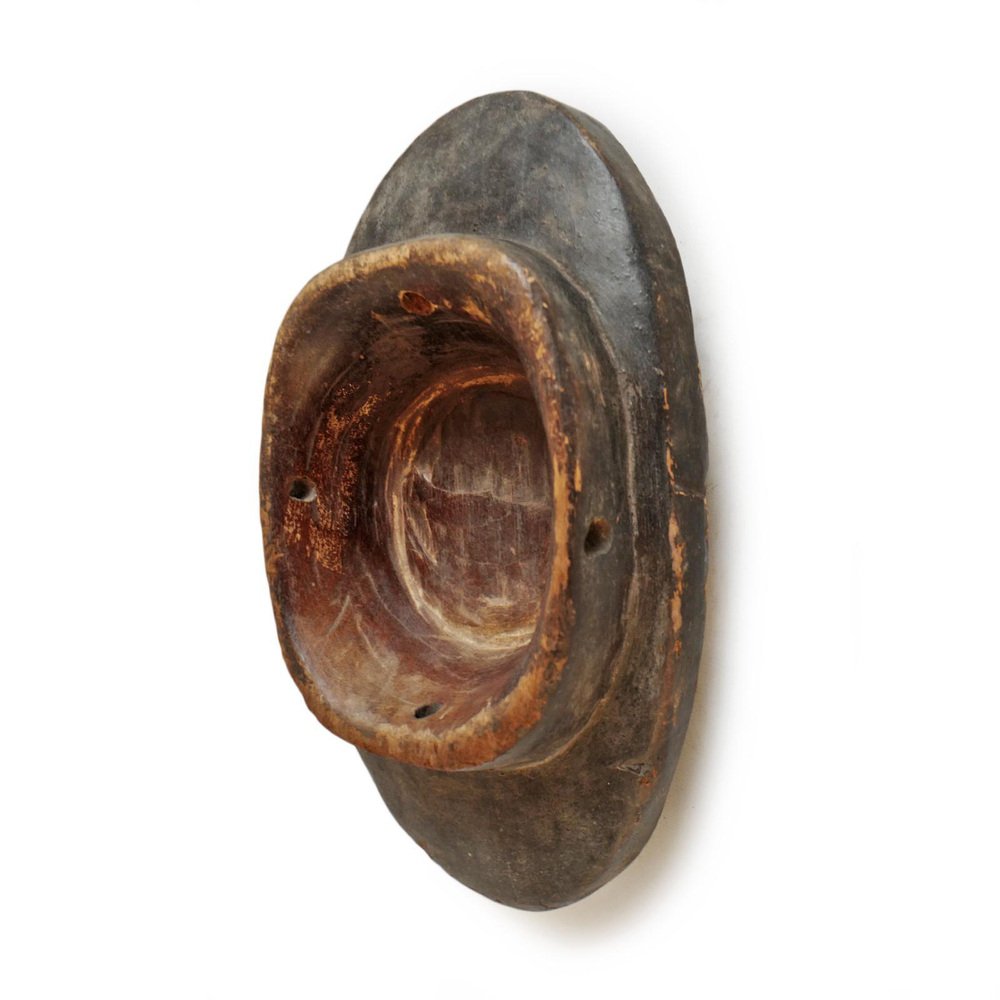 Vintage Grebo Wood Oval Mask for sale at Pamono