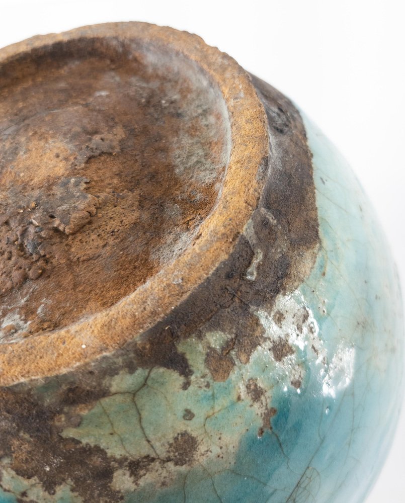 Antique Turquoise Blue Glazed Jar for sale at Pamono
