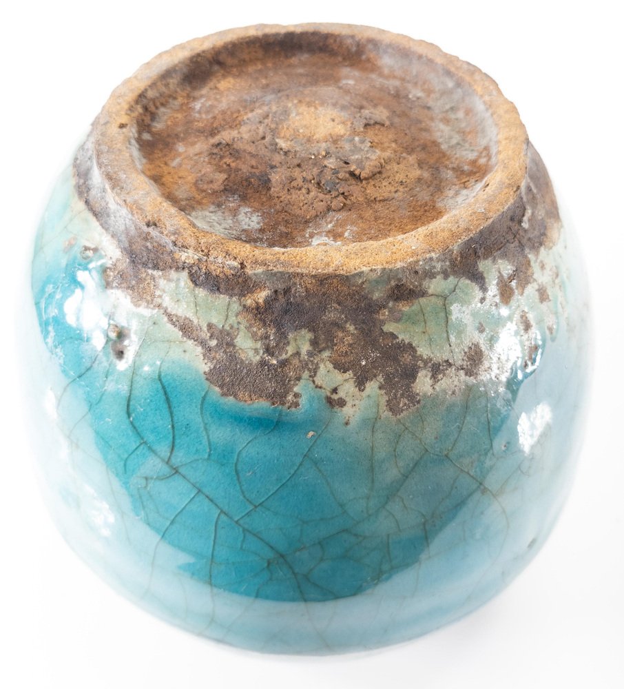 Antique Turquoise Blue Glazed Jar for sale at Pamono