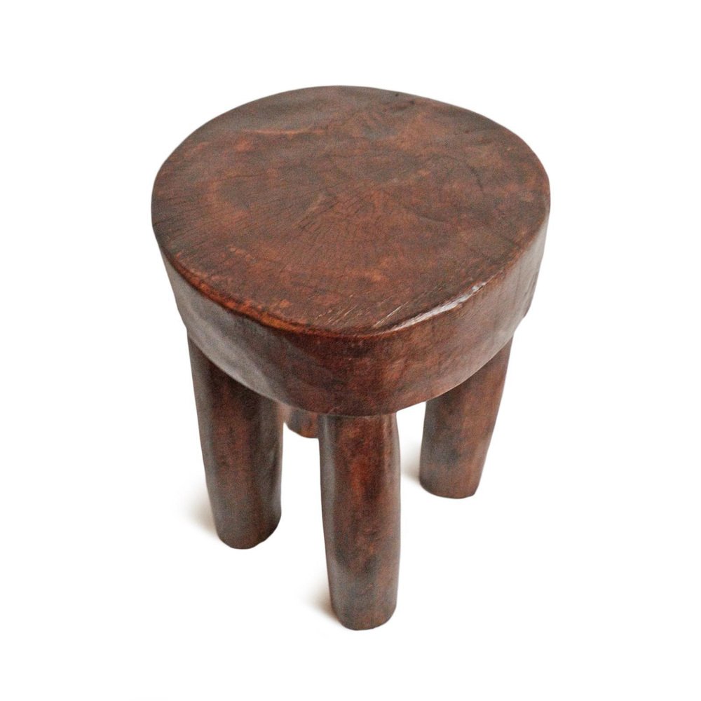 Vintage West African Wood Stool for sale at Pamono