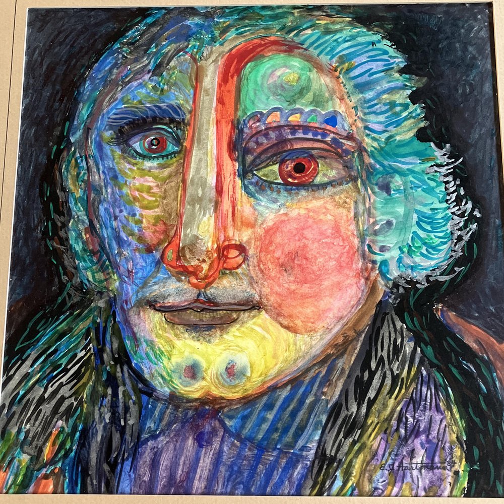 E. J. Hartmann, Abstract Portrait, 1980s, Paint on Illustration Board ...