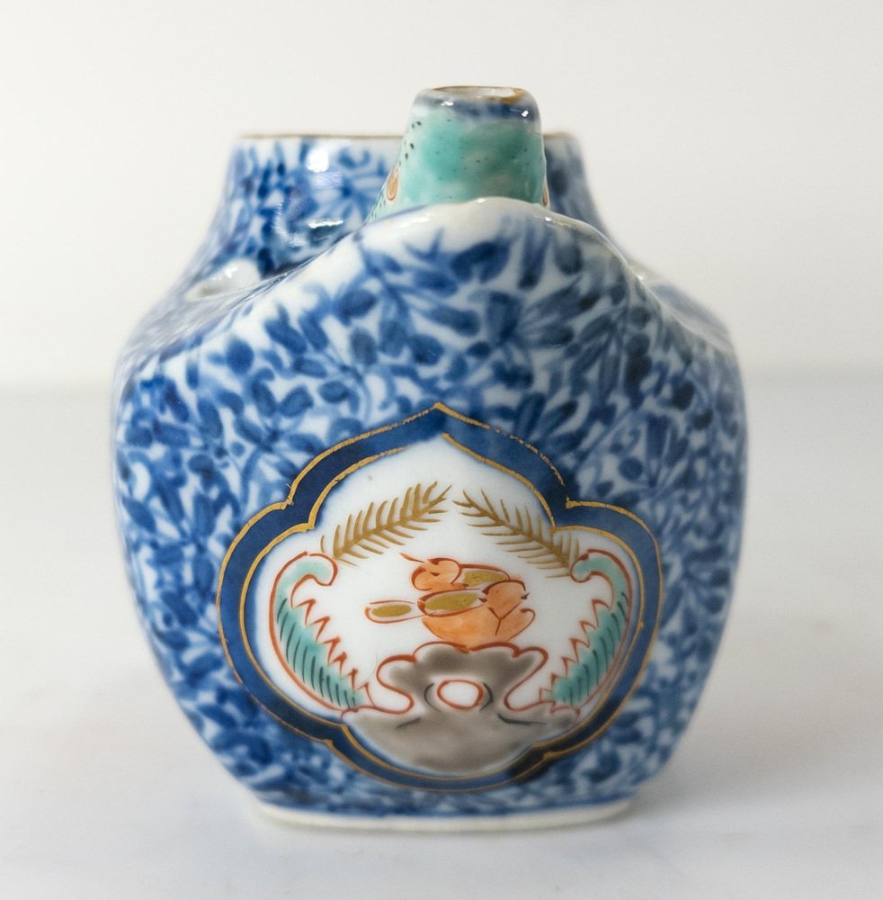 Antique Japanese Blue and White Polychrome Water Dropper for sale at Pamono
