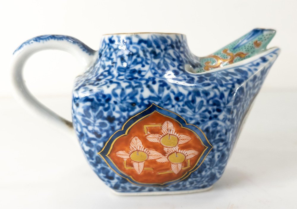 Antique Japanese Blue and White Polychrome Water Dropper for sale at Pamono