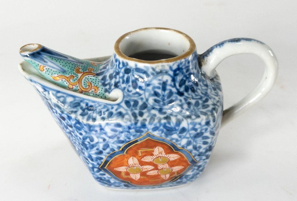 Antique Japanese Blue and White Polychrome Water Dropper for sale at Pamono