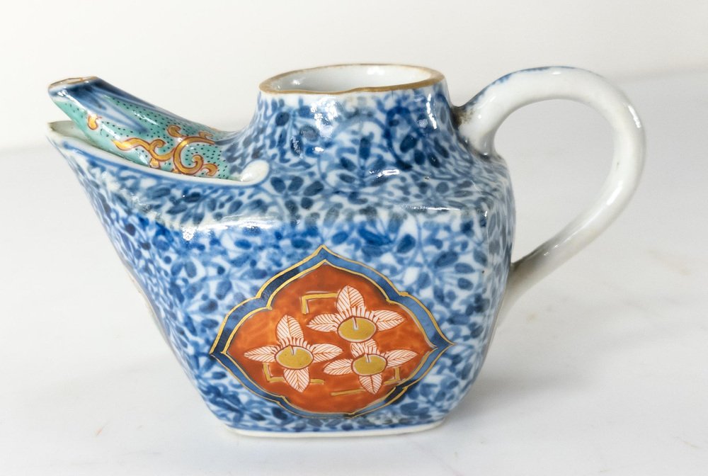 Antique Japanese Blue and White Polychrome Water Dropper for sale at Pamono