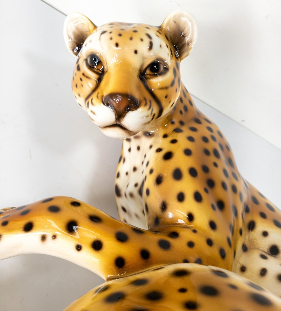 Antique Italian Ceramic Cheetah Figure from Scully & Scully for sale at ...