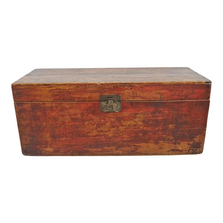 Vintage Mongolian Wood Box for sale at Pamono