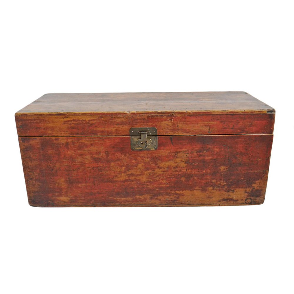Vintage Mongolian Wood Box for sale at Pamono