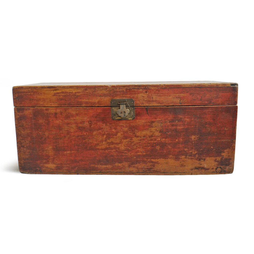 Vintage Mongolian Wood Box for sale at Pamono