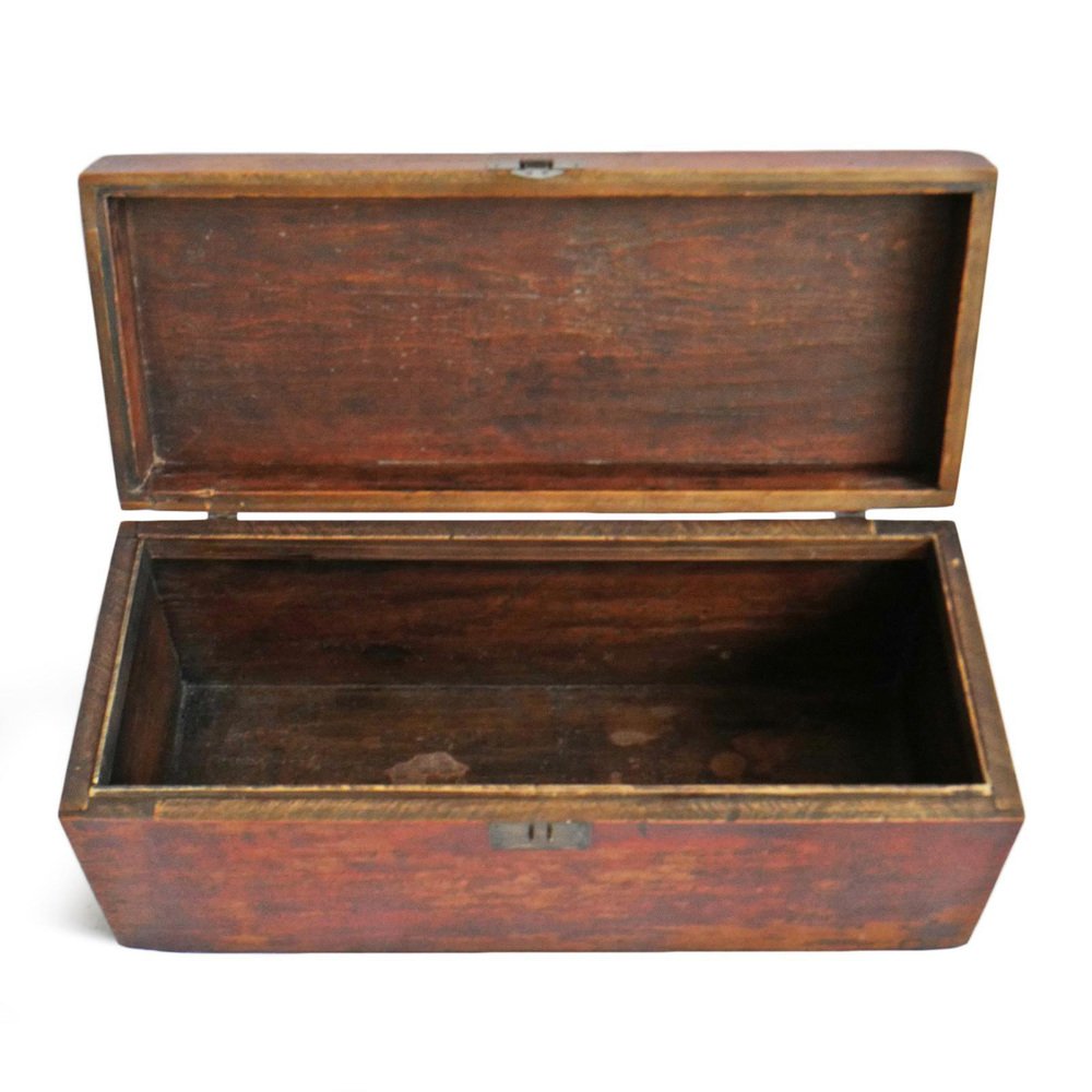 Vintage Mongolian Wood Box for sale at Pamono