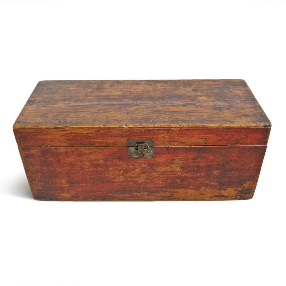 Vintage Mongolian Wood Box for sale at Pamono
