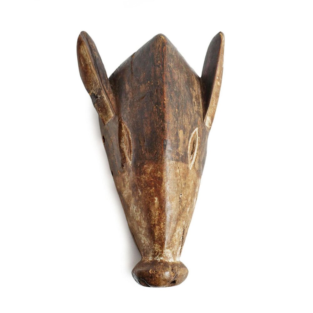 Vintage Chokwe Pig Wood Mask for sale at Pamono